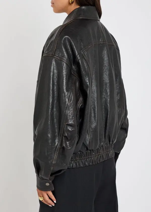 Saint Laurent Panelled Faded Leather Jacket