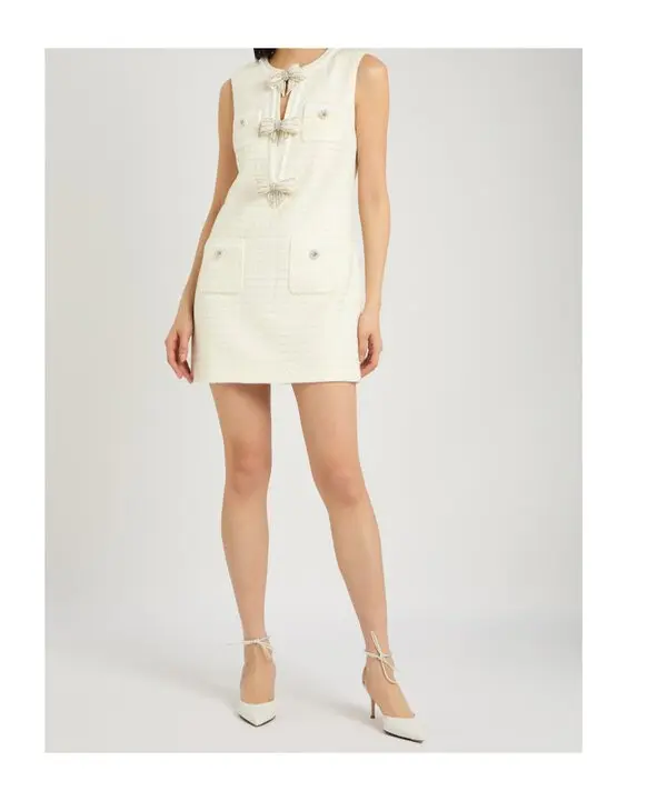 SELF-PORTRAIT Embellished Bouclé Mini Dress