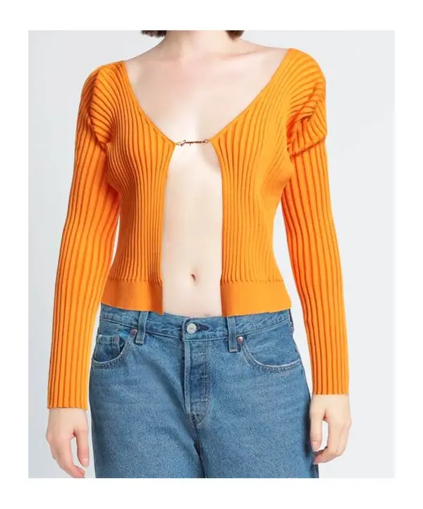 Jacquemus Long Sleeve Ribbed Cardigan