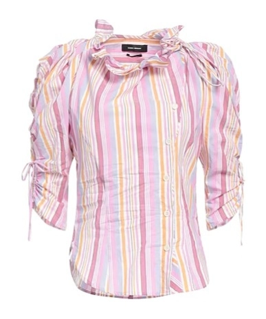 Isabel Marant Étoile Striped Shirt With Ruffled Neckline And Gathered Sleeves