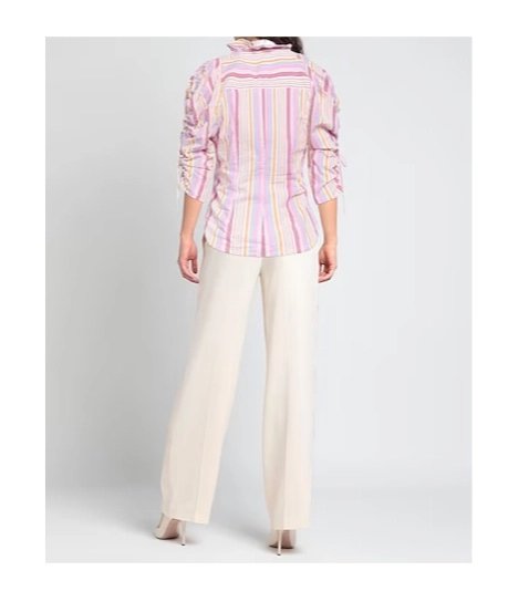 Isabel Marant Étoile Striped Shirt With Ruffled Neckline And Gathered Sleeves
