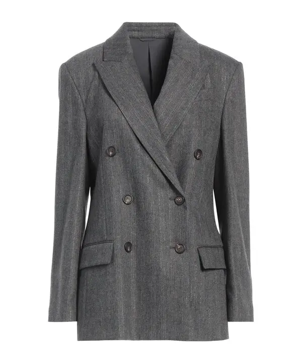 Brunello Cucinelli Double-breasted Striped Flannel Blazer