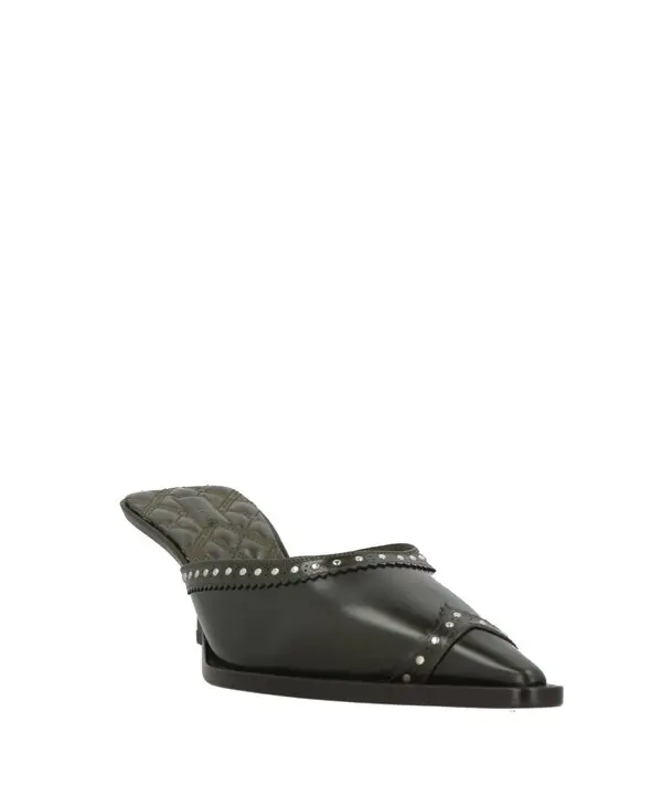 Burberry Studded Heel Leather Mule Slippers