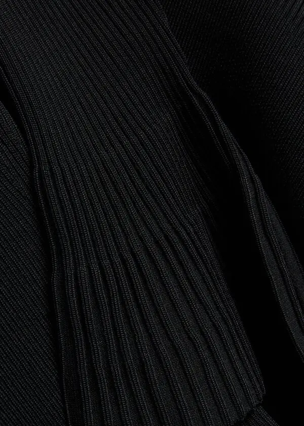 SELF-PORTRAIT Ribbed Stretch-knit Top