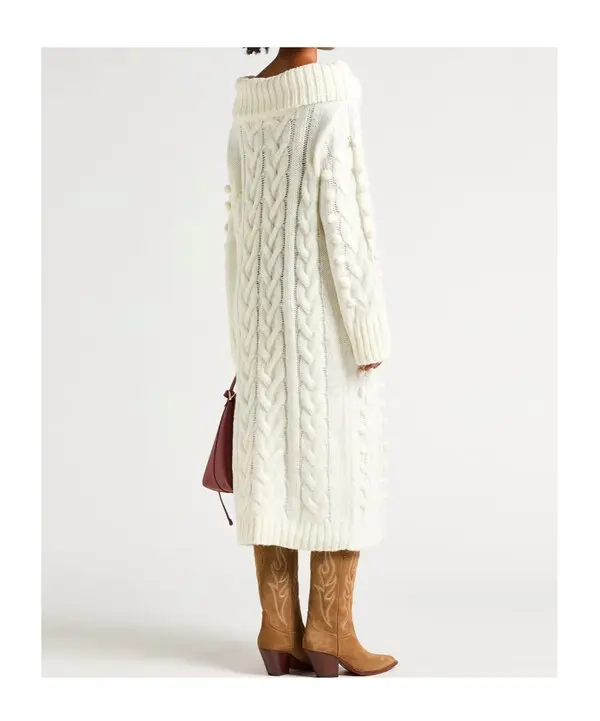 Farm Rio Long-sleeved Embellished High Collar Dress