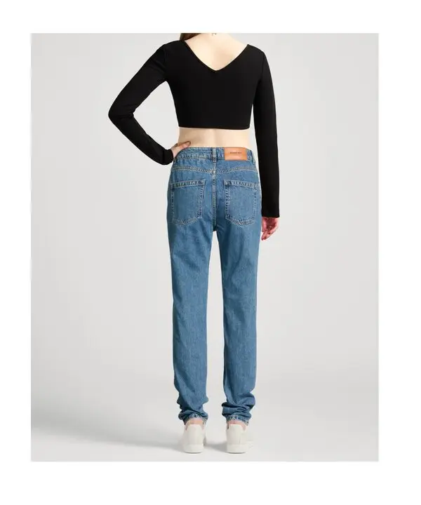 Burberry Medium Wash High Waisted Denim Trousers