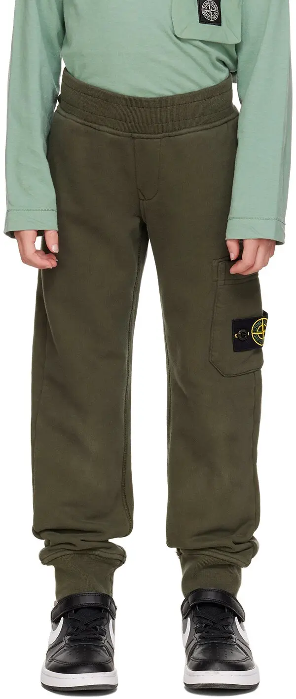 Stone Island Teen Logo-patch Cotton Track Pants