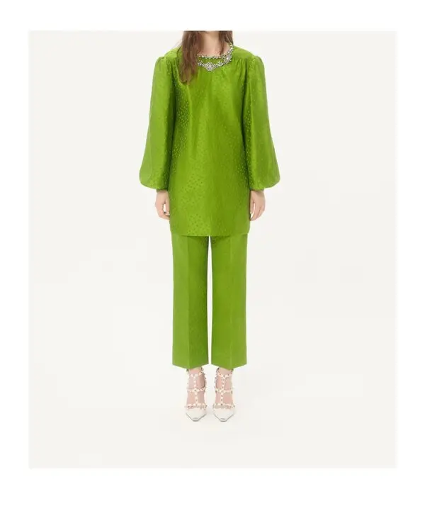 Valentino Garavani Polka Dot Jacquard Casual Pants