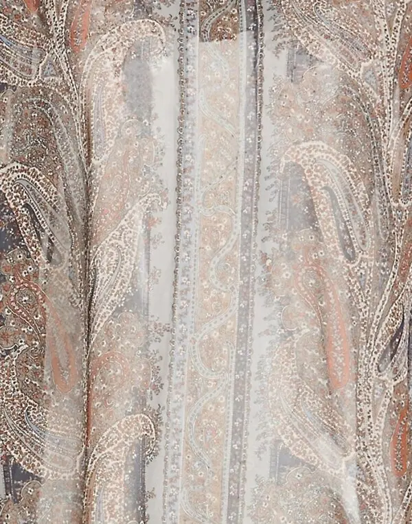 Saint Laurent Paisley-print Chiffon Long Sleeve Top