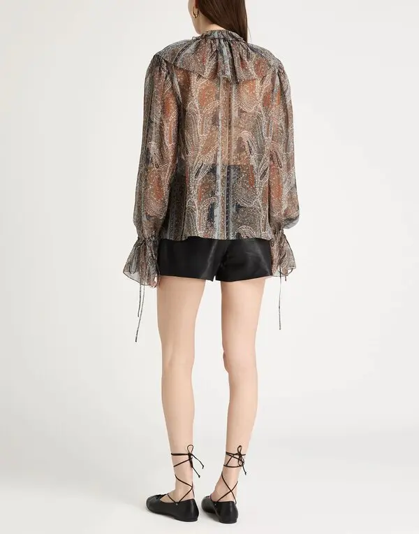 Saint Laurent Paisley-print Chiffon Long Sleeve Top