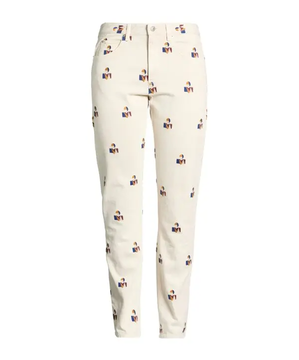 Isabel Marant Étoile Embroidered Tapered Denim Trousers