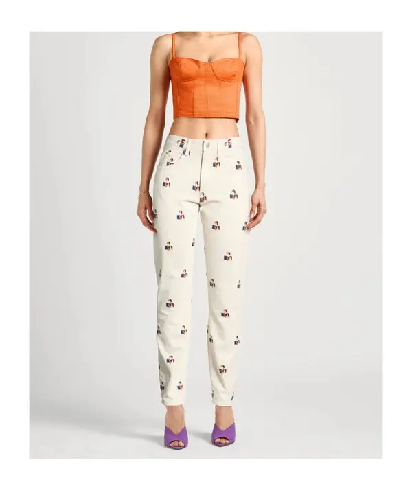 Isabel Marant Étoile Embroidered Tapered Denim Trousers