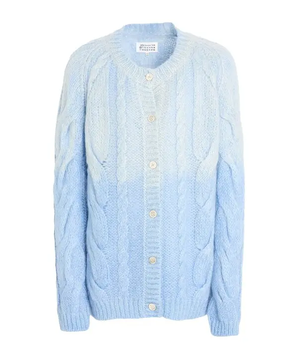 MAISON MARGIELA Long Sleeve Cable Knit Cardigan