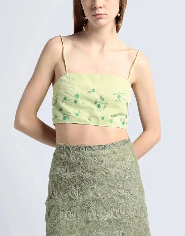 GANNI Floral-print Cropped Top