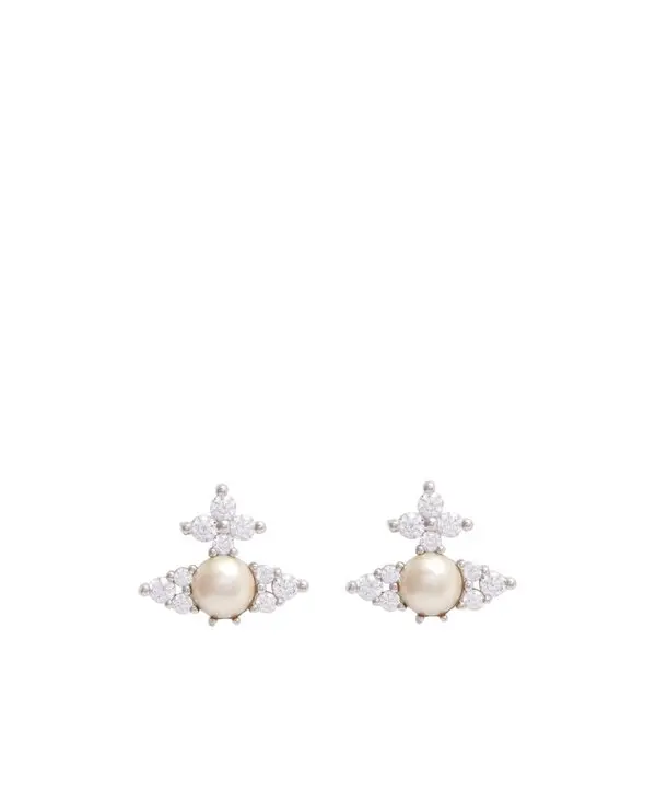 VIVIENNE WESTWOOD Embellished Orb Stud Earrings - White