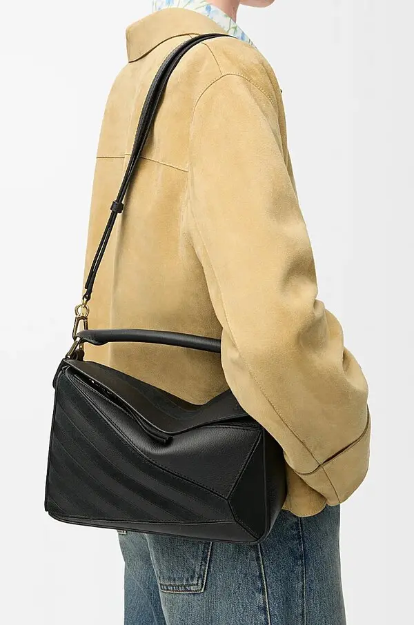 Loewe Puzzle Suede Clutch Bag