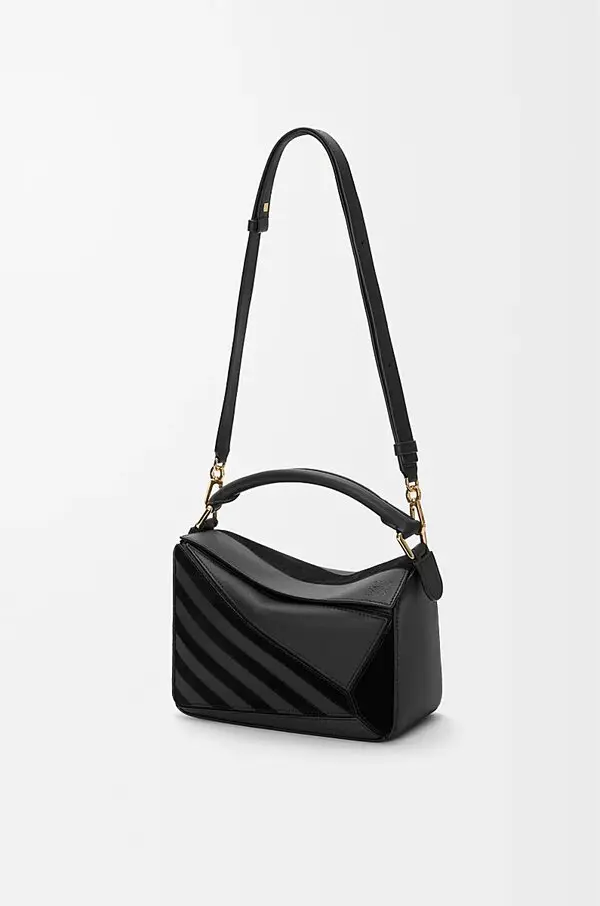 Loewe Puzzle Suede Clutch Bag - Black
