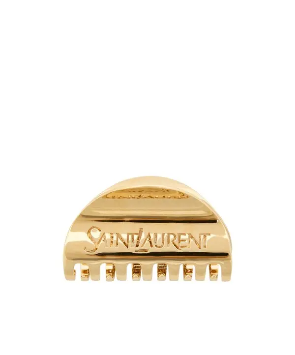 Saint Laurent Logo-engraved Brass Hair Clip