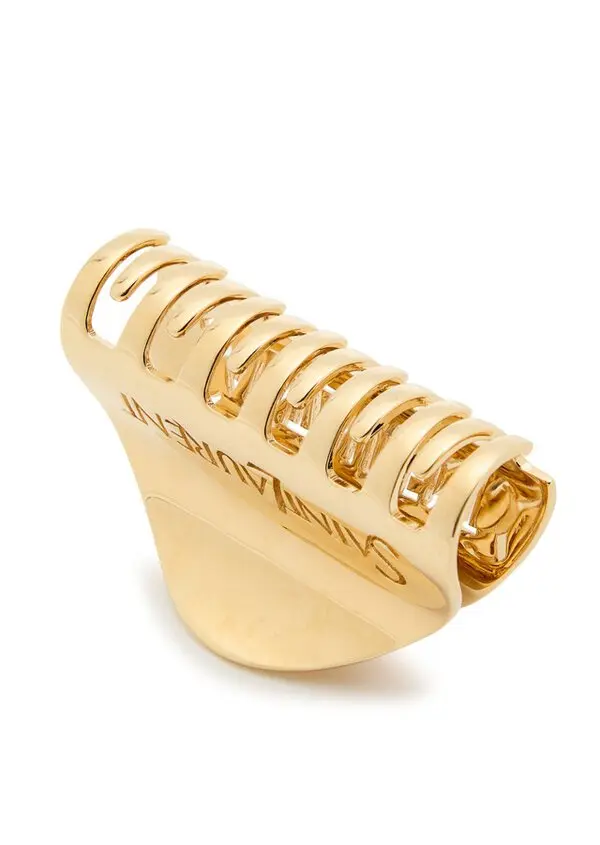 Saint Laurent Logo-engraved Brass Hair Clip