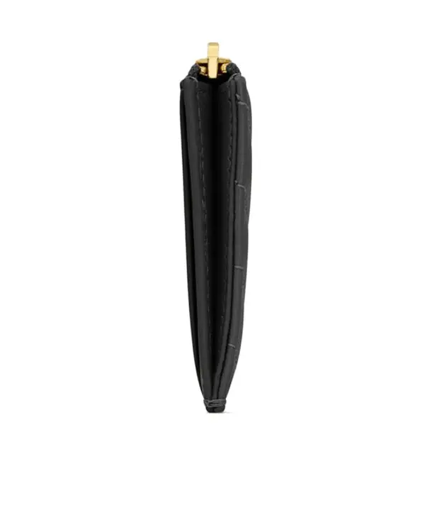 Saint Laurent Cassandre Matelassé Fragments Zipped Card Case In Lambskin