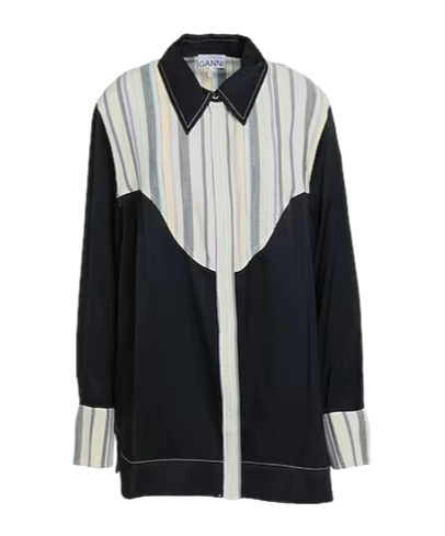 GANNI Long Sleeve Printed Shirt