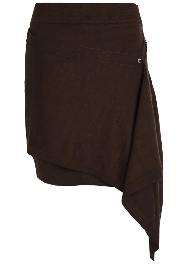 LEMAIRE Buttoned-panel Fine-knit Mini Skirt