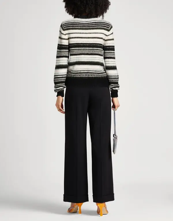 GANNI Striped Intarsia-knit Cardigan