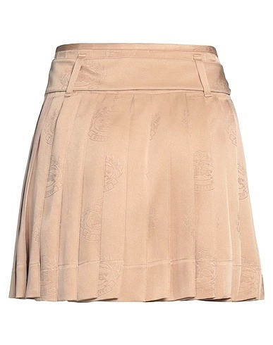 Burberry Satin Logo Print Pleated Mini Skirt