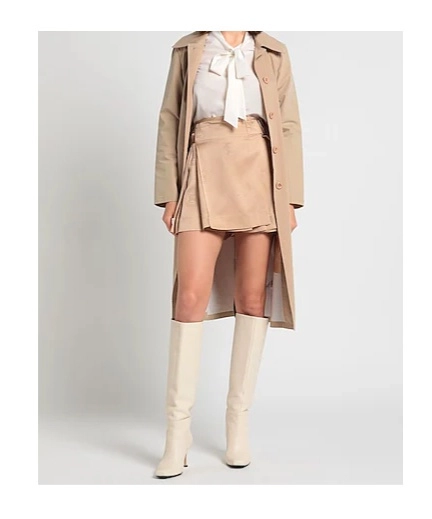 Burberry Satin Logo Print Pleated Mini Skirt