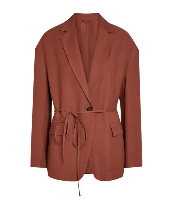 Brunello Cucinelli Tie-waist Twill Jacket
