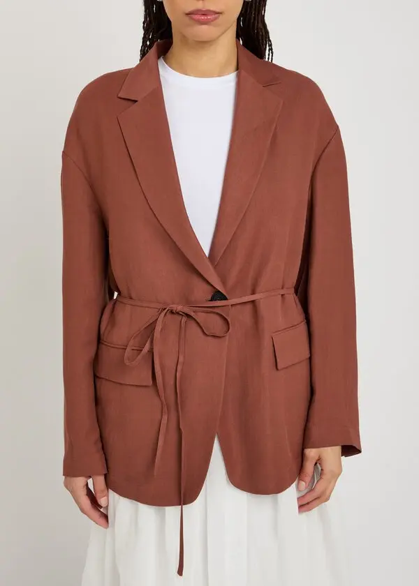 Brunello Cucinelli Tie-waist Twill Jacket