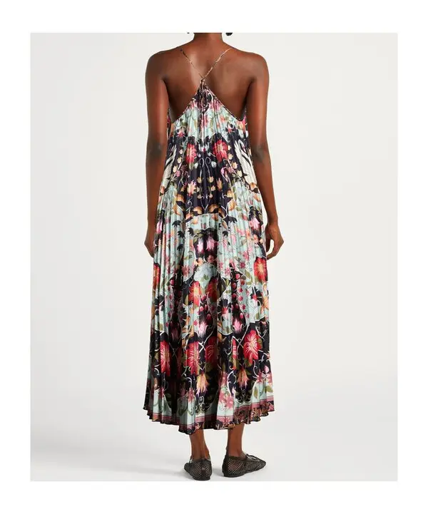 Farm Rio Floral Pleated Slip Dress