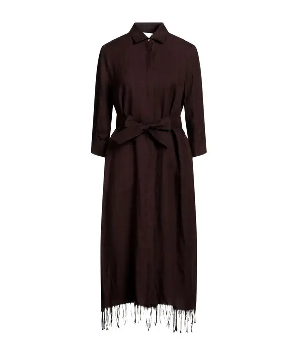Max Mara Linen Shirt Dress With Fringe Detail