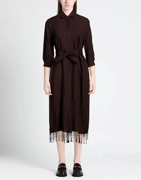 Max Mara Linen Shirt Dress With Fringe Detail