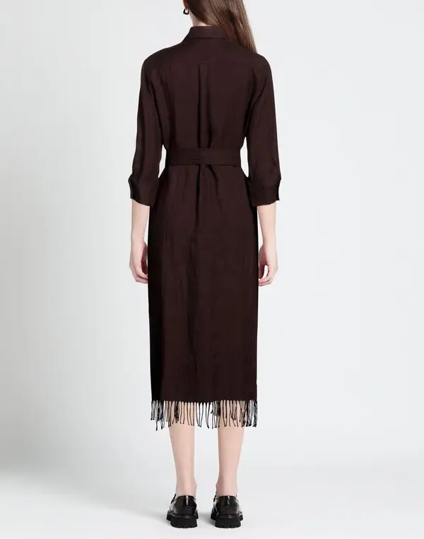 Max Mara Linen Shirt Dress With Fringe Detail