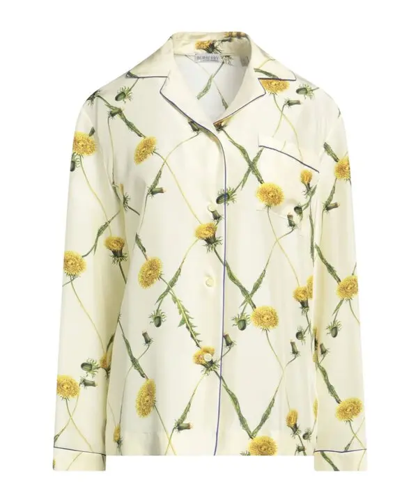 Burberry Floral Print Satin Shirt - White