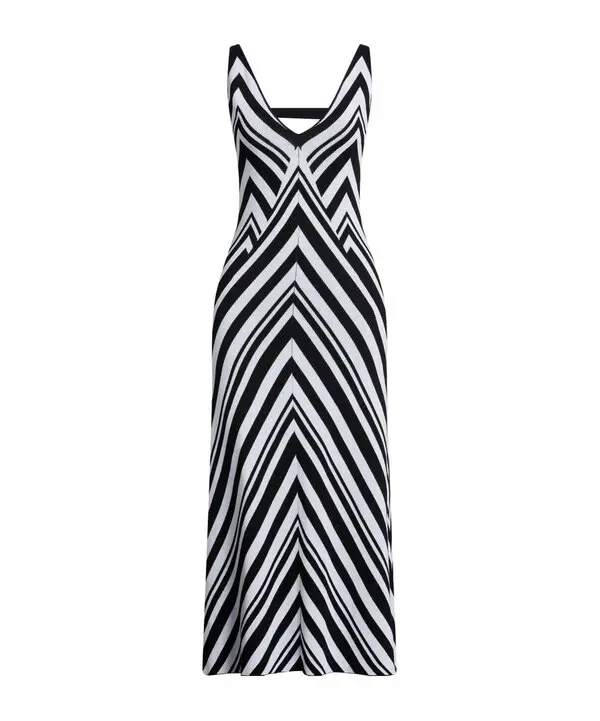 Farm Rio Sleeveless V-neck Maxi Dress With Striped Pattern