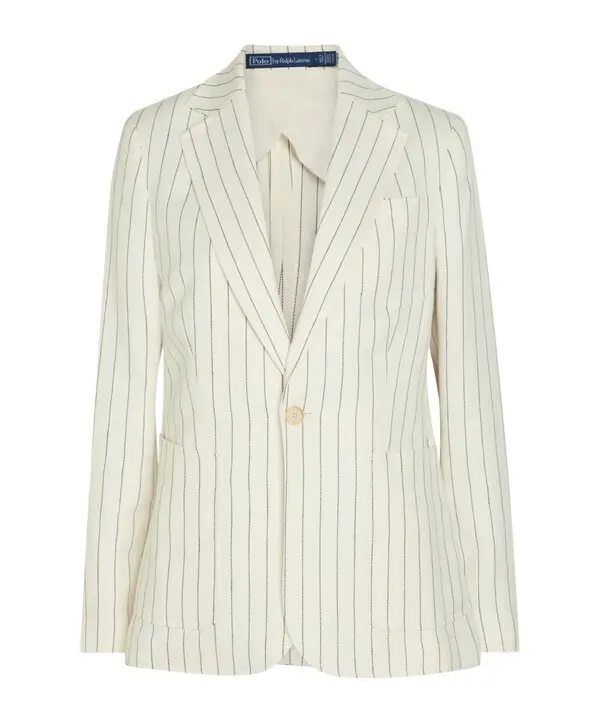 Polo Ralph Lauren Pinstriped Hemp Blazer - White