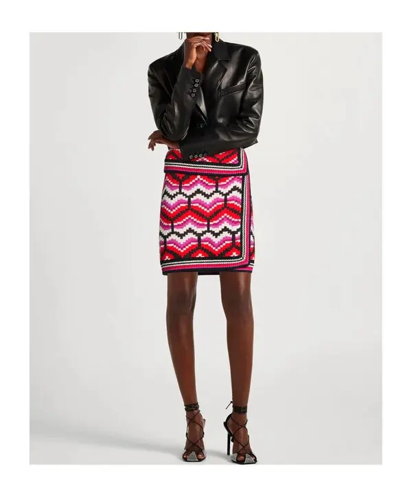 Farm Rio Elasticated Midi Skirt With Multicolor Pattern