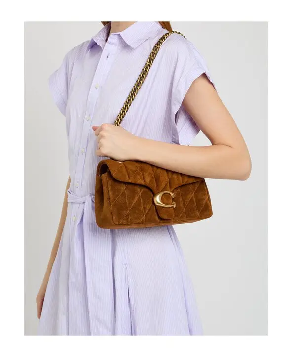 COACH Tabby 26 Quilted Suede Shoulder Bag