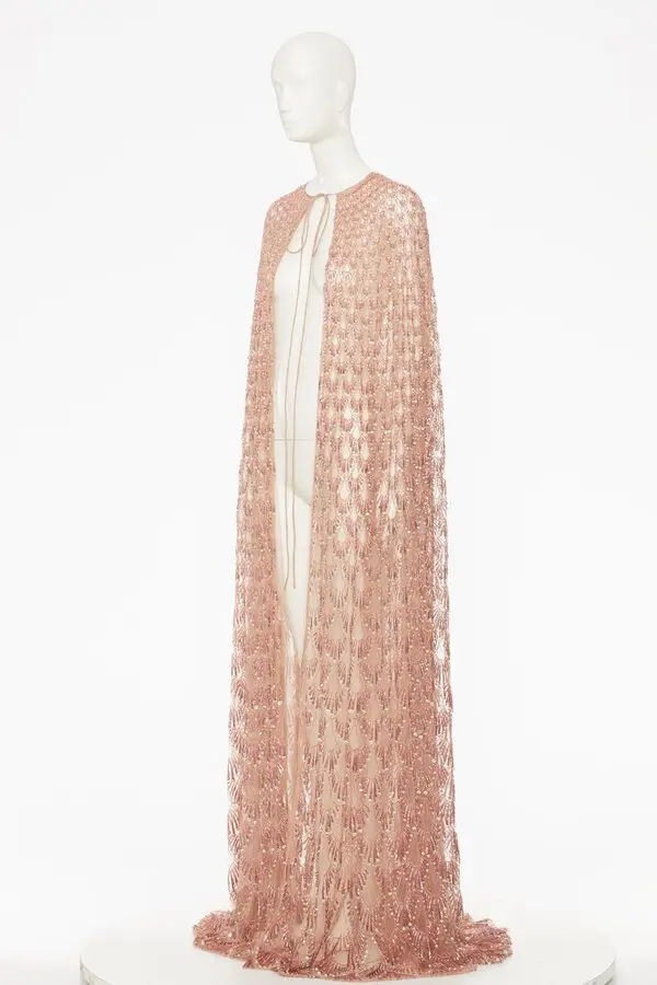 Valentino Garavani Embellished Tie-waist Cape