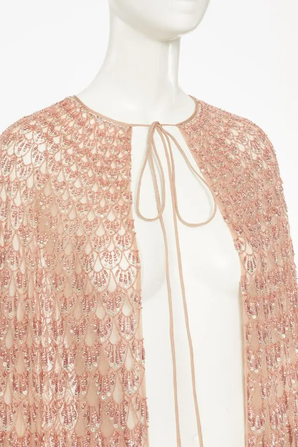 Valentino Garavani Embellished Tie-waist Cape