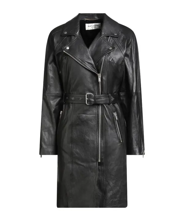 Saint Laurent Long Sleeves Belted Coat