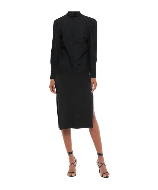 Isabel Marant Étoile High Neck Long Sleeve Zipper Closure Top