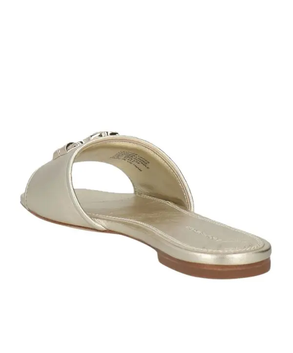 Tory Burch Metallic Leather Slide Sandals