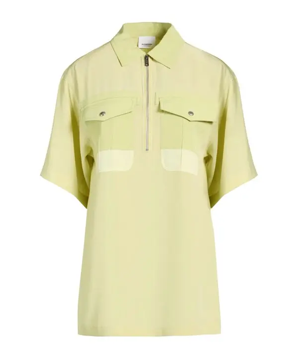 Burberry Two-tone Crepe Short Sleeve Shirt