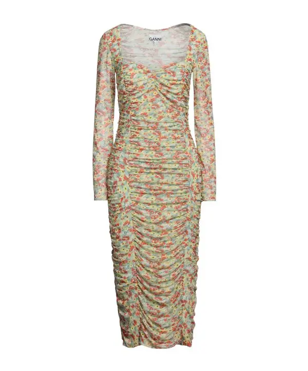 GANNI Floral-print Bodycon Dress