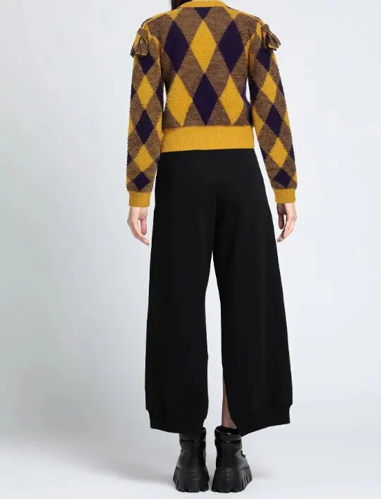 Burberry Wool Geometric Print Crewneck Jumper With Tassels