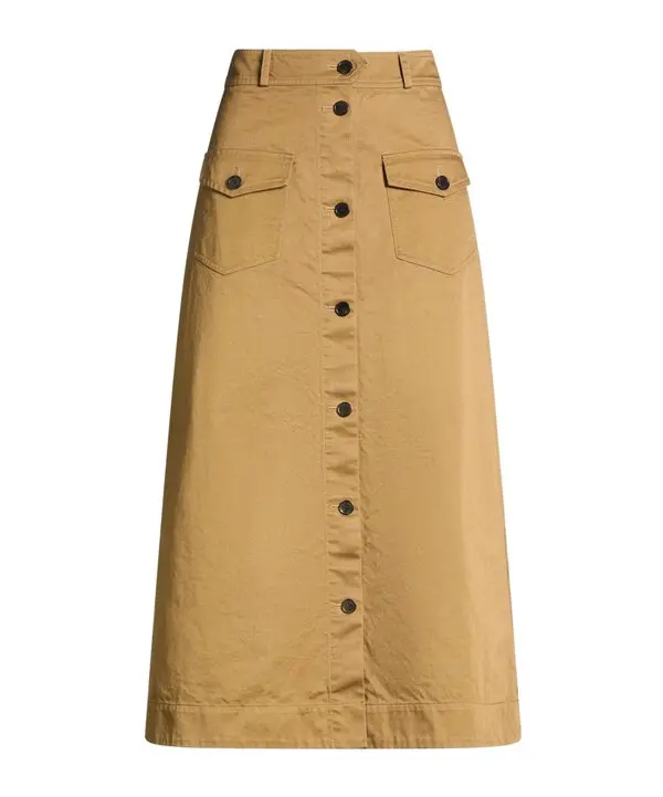 Saint Laurent Liner-free Solid Color Flared Skirt