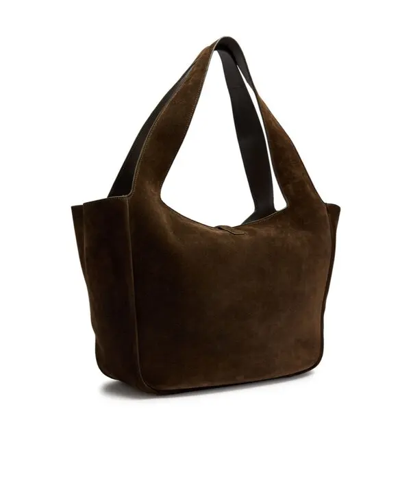 Saint Laurent Le 5 À 7 Large Suede Shopper Tote Bag